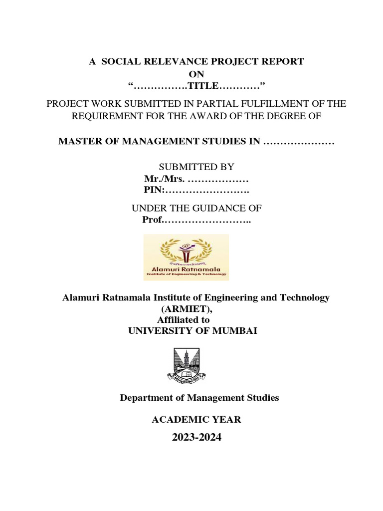 Sem Iv Social Relevance Project Report | Download Free PDF | Academic ...