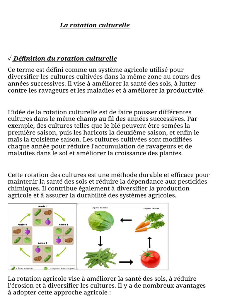 Avantages de la rotation des cultures | PDF | Rotation culturale | Sol ...