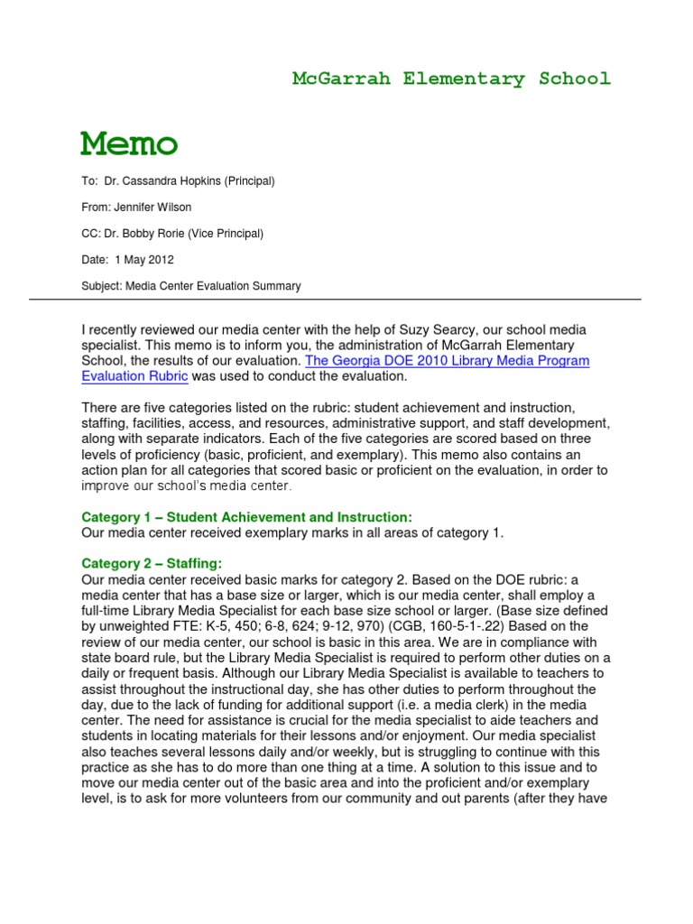 Summary Memo | PDF | Quality Of Life | Teachers
