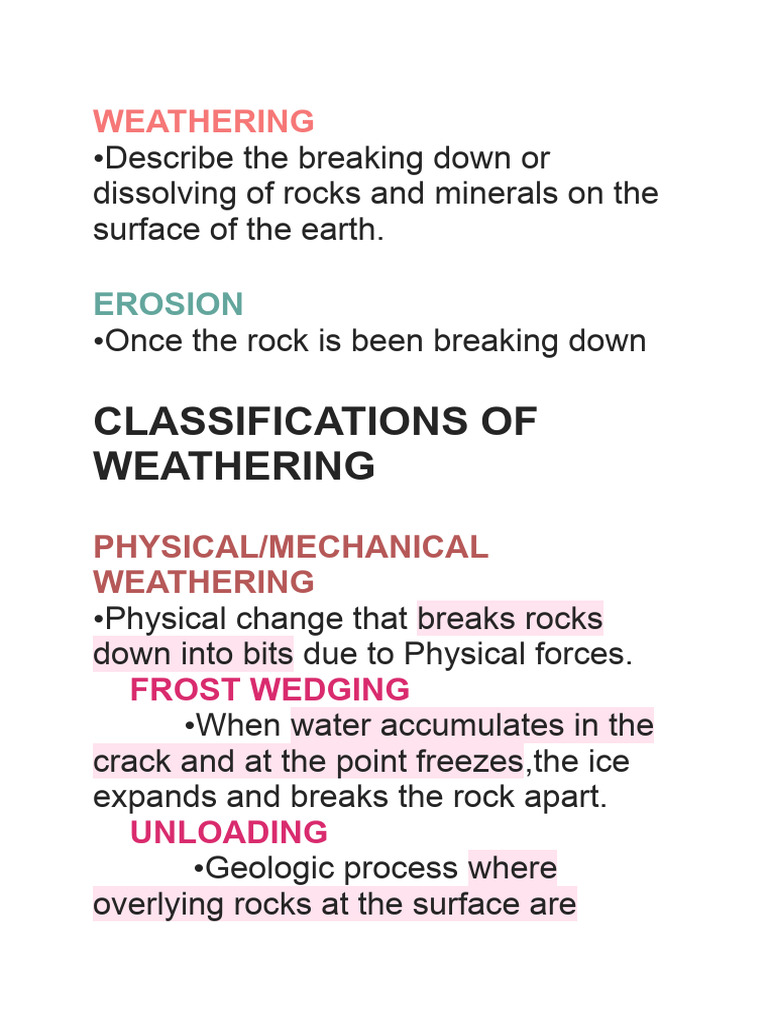 Earth Science Notes | Download Free PDF | Weathering | Sedimentary Basin