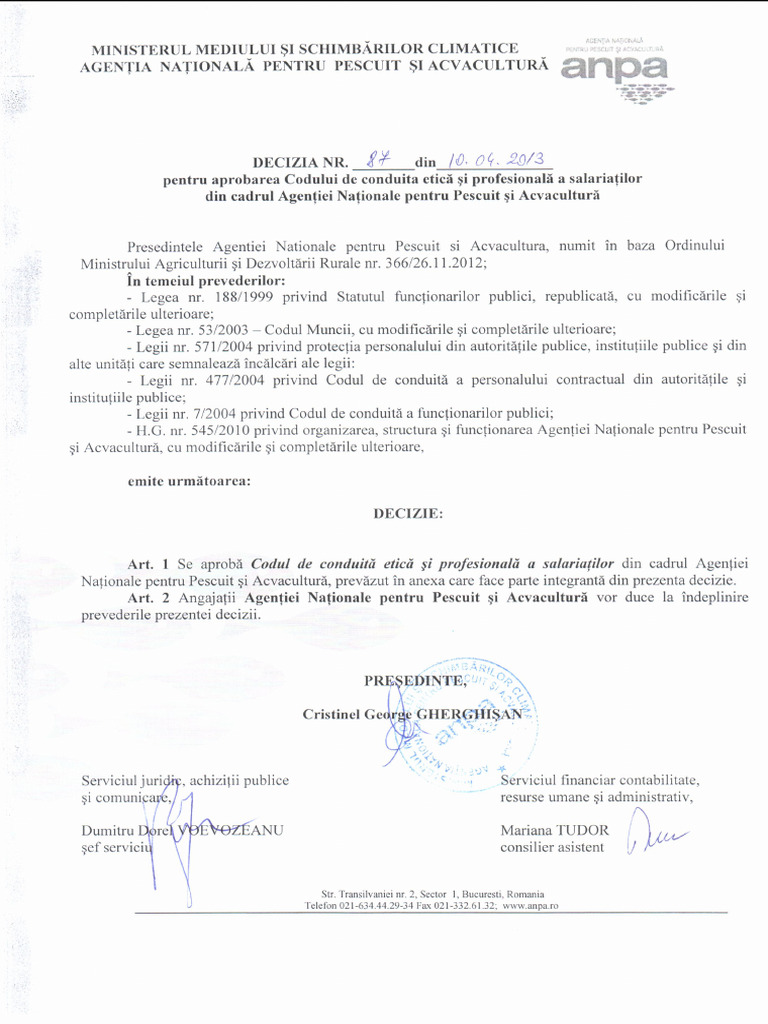 Codul de Conduita Etica | PDF