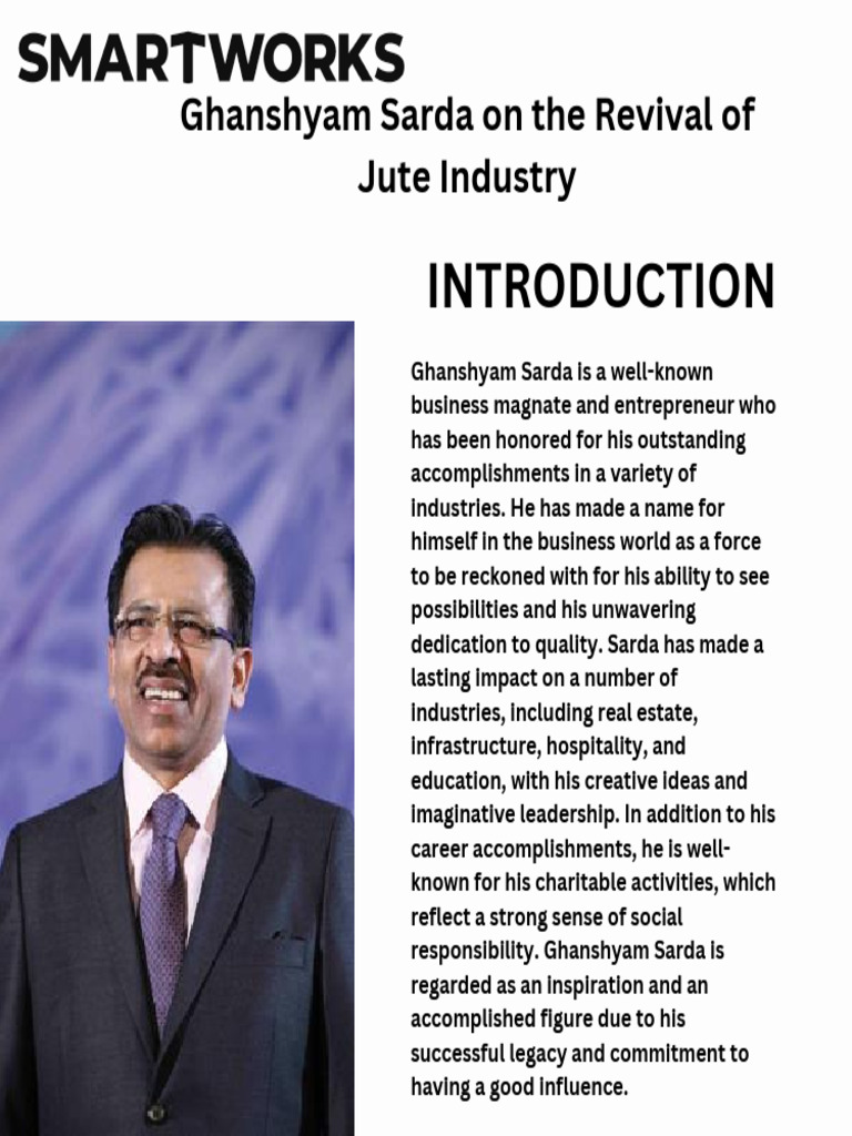 Ghanshyam Sarda On The Revival of Jute Industry | PDF | Creativity ...