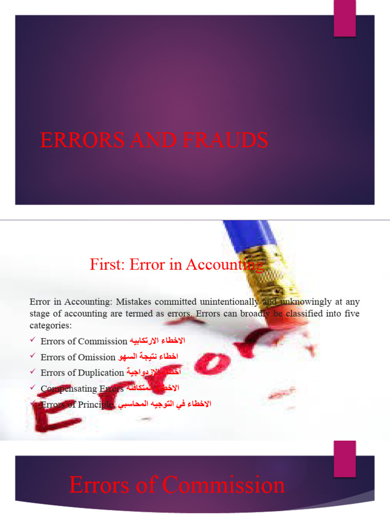 Lecture 3 A - Errors and Frauds | PDF | Expense | Debits And Credits