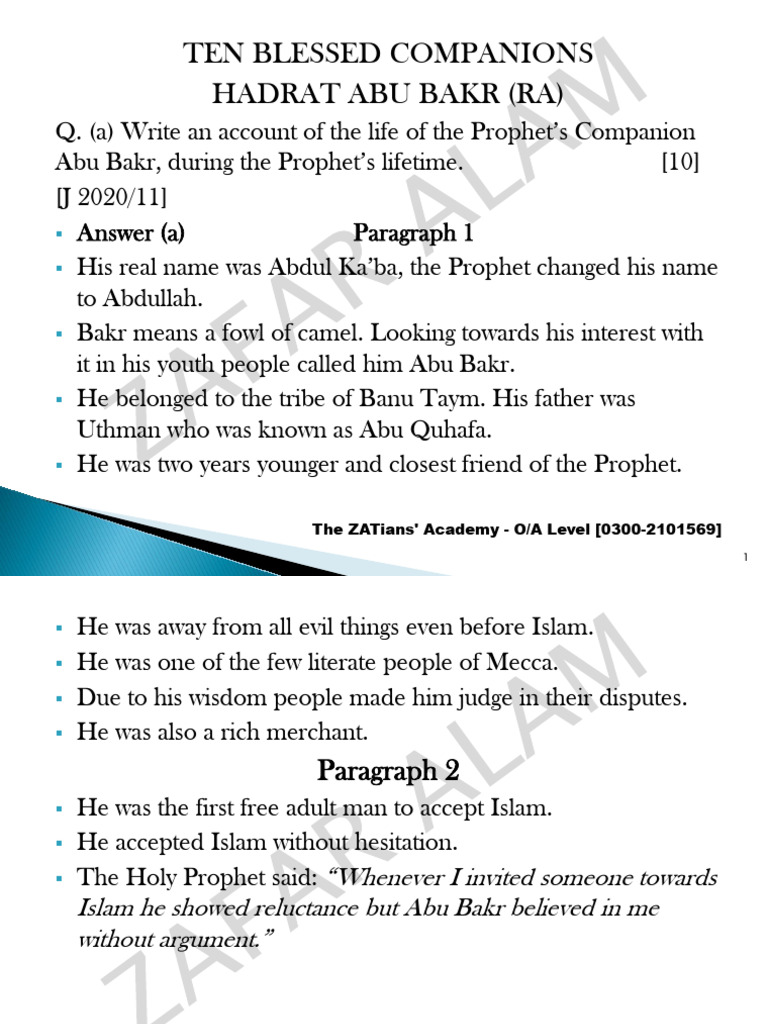 Ten Blessed Companions | PDF | Muhammad | Umar