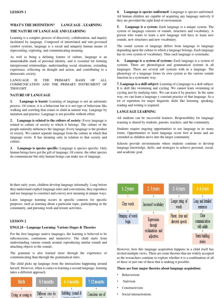 Lesson1 3 | PDF | Language Acquisition | Learning