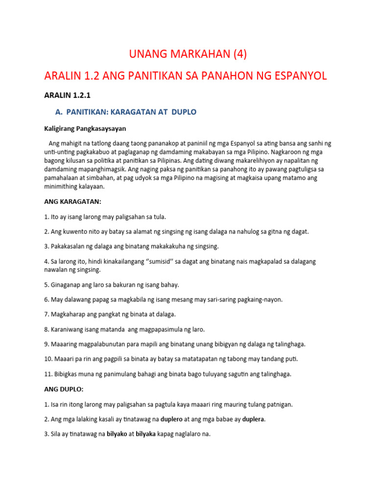 1st Grading Aralin 41.2.1 Karagatan at Duplo Xerox 4 | PDF