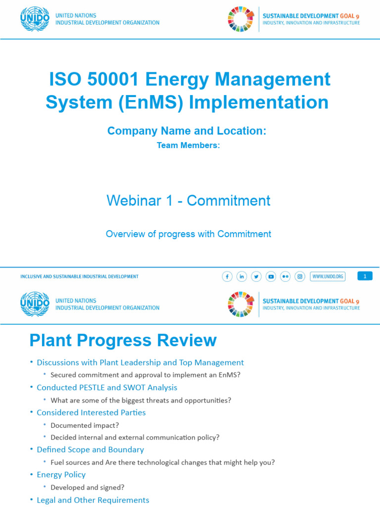 EnMS Implementation Webinar 1 Template - Commitment Rev1 | PDF | Swot ...