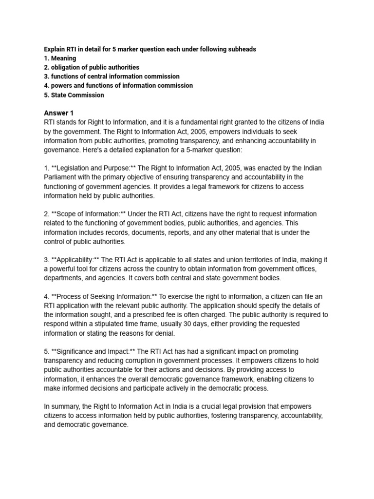 RTI Act | PDF | Justice | Crime & Violence