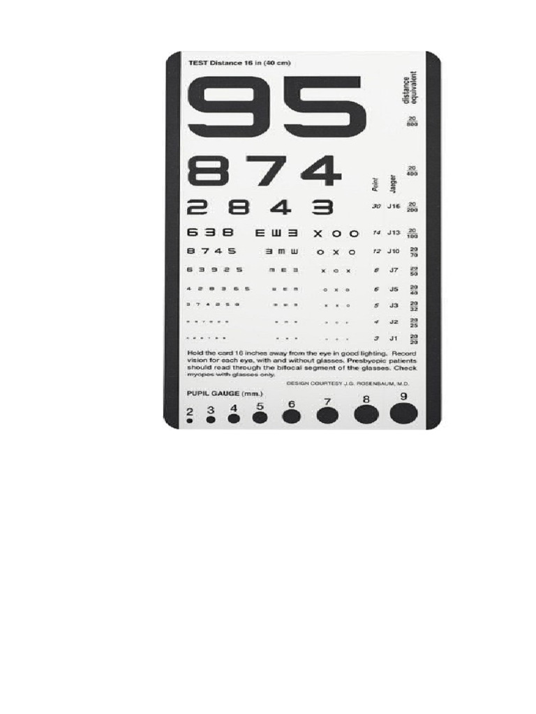 Rosenbaum Eye Chart | PDF