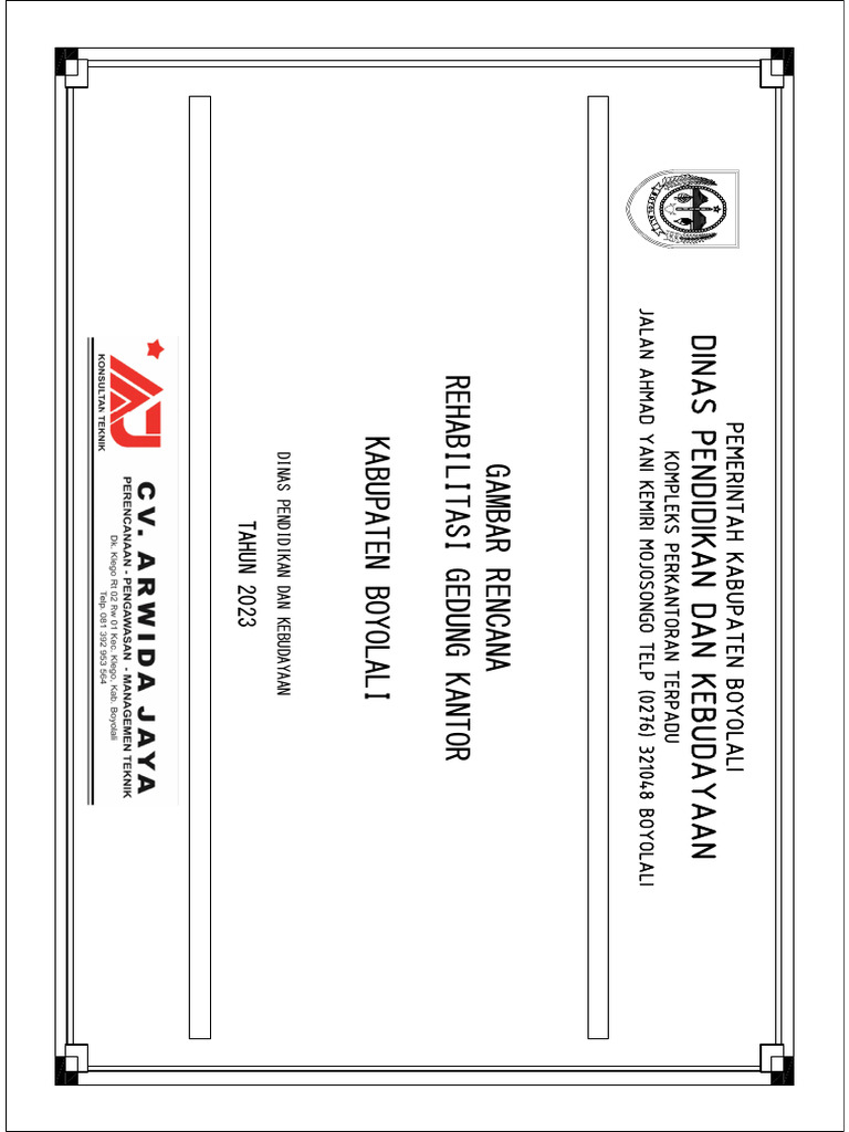 DED Rehabilitasi Gedung Kantor | PDF