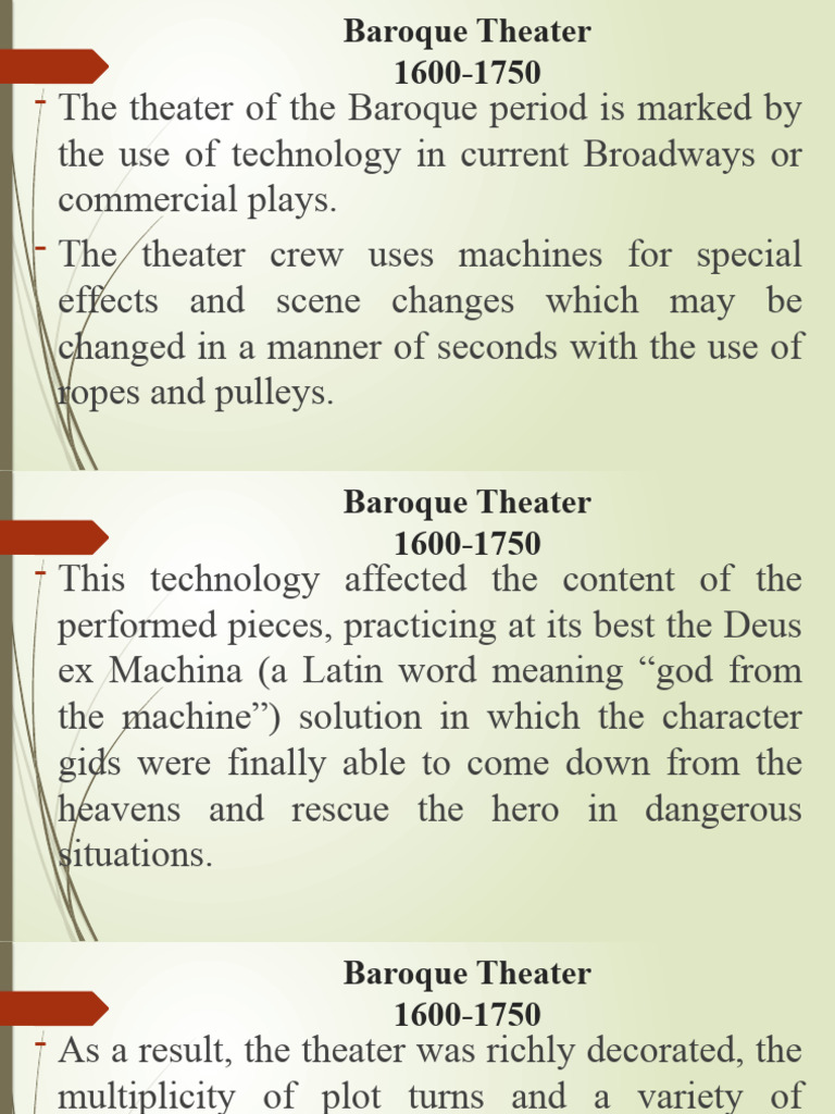 Baroque and Neoclassical Theater Overview | PDF | Theatre | Tragedy