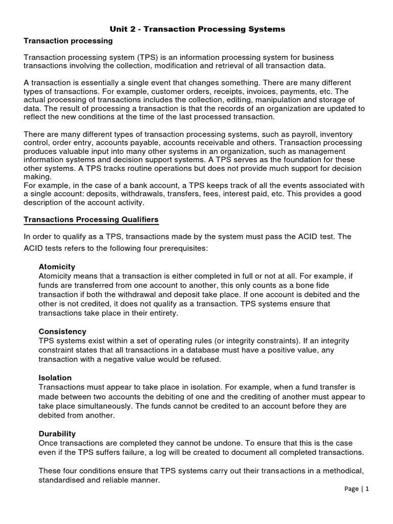 Transaction-processing-Systems | PDF | Database Transaction | Business