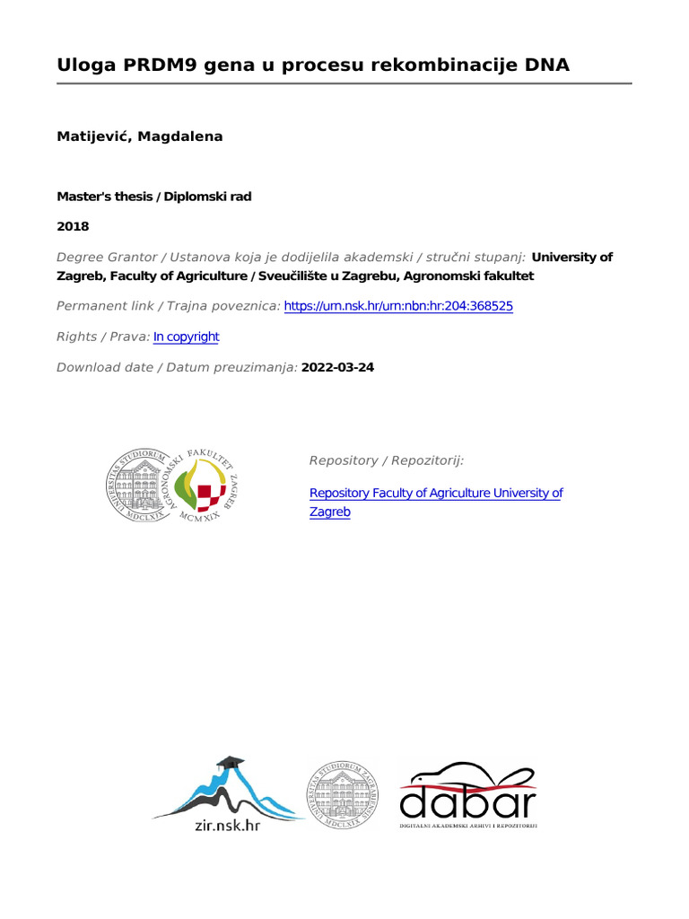 Matijevic Magdalena Agr 2018 Diplo Sveuc | PDF