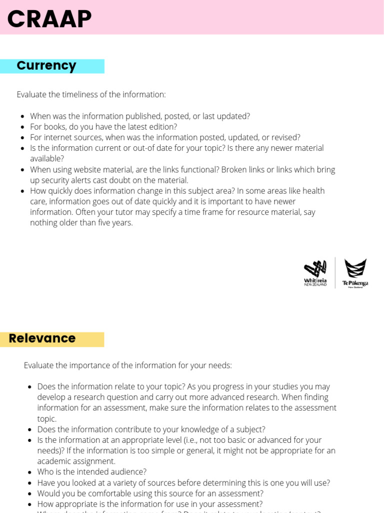 Details of CRAAP | PDF | Cognition | Human Communication