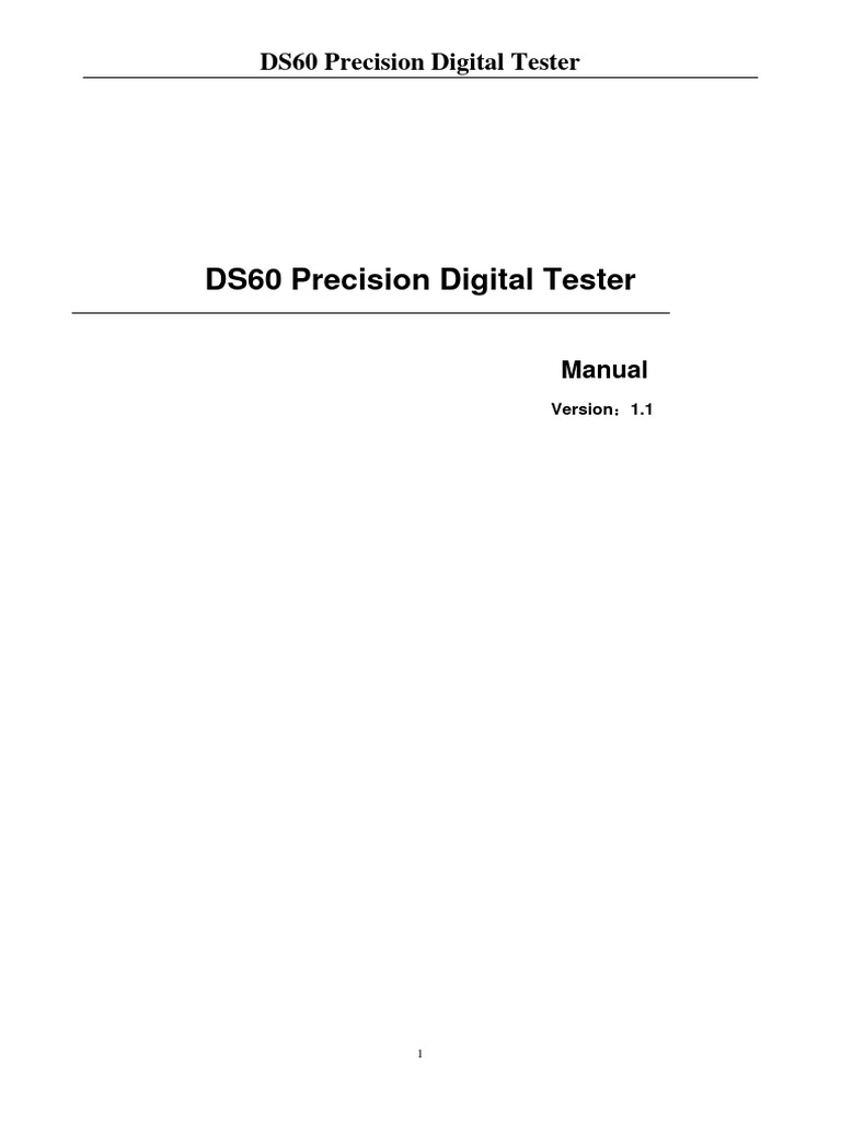 DS60 V1 English Manual For Client | Download Free PDF | Calibration ...