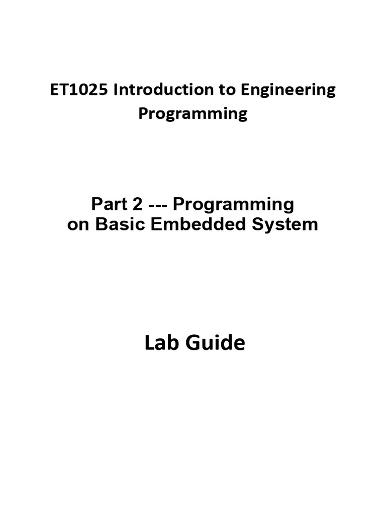 ET1025 IEP Lab Guide Using Basic Embedded System | PDF | Embedded System | Arduino