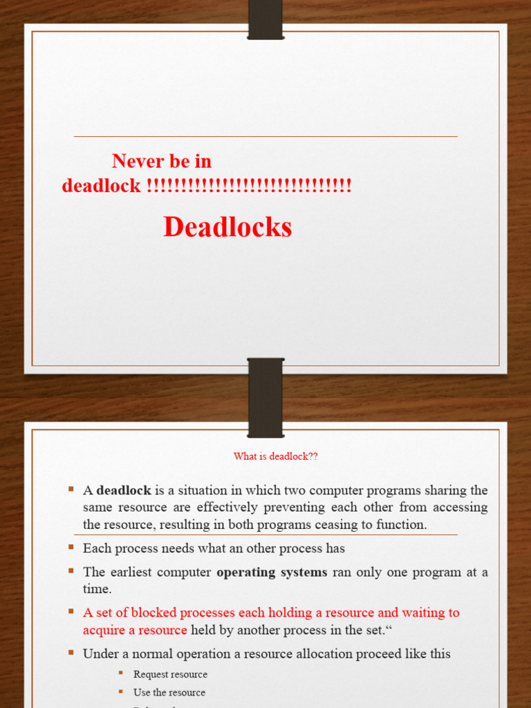 Deadlocks | PDF | Process (Computing) | Computer Programming