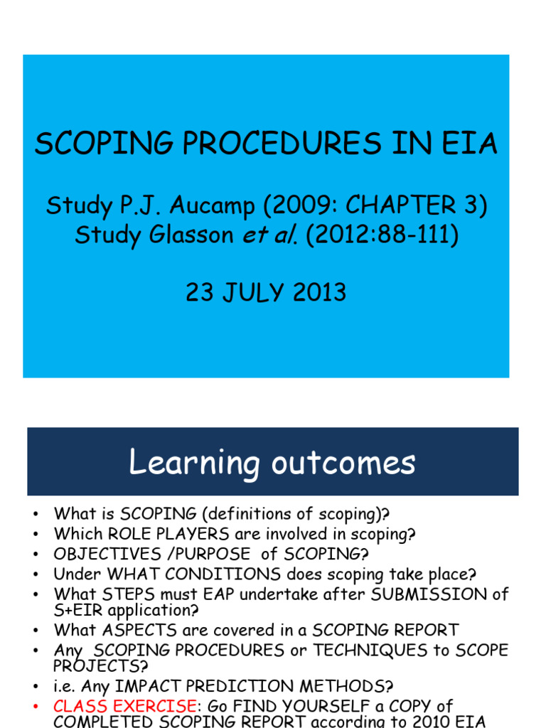 Scoping Procedures | Download Free PDF | Environmental Impact ...