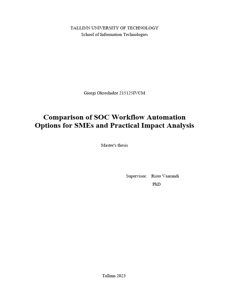 SOC Automation for SMEs | PDF | Automation | Computer Security