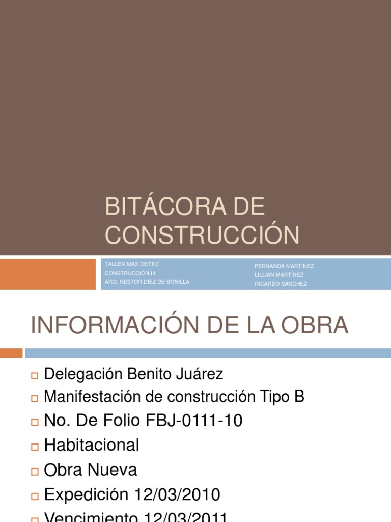 BITACORA-DE-OBRA | Fundación (Ingeniería) | Materiales de construcción