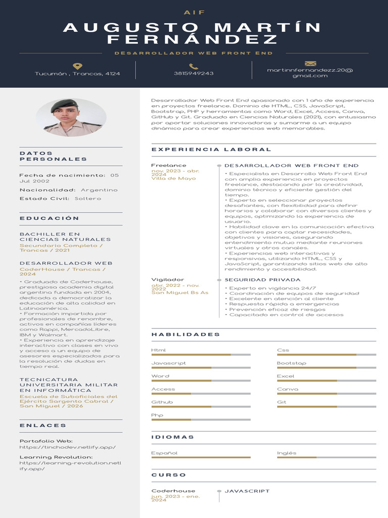 Currículum Martin Fernández | PDF | Red mundial | Internet y web