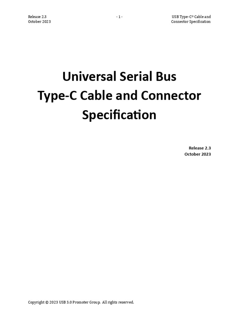 USB Type-C Spec R2.3 - October 2023 | Download Free PDF | Usb ...