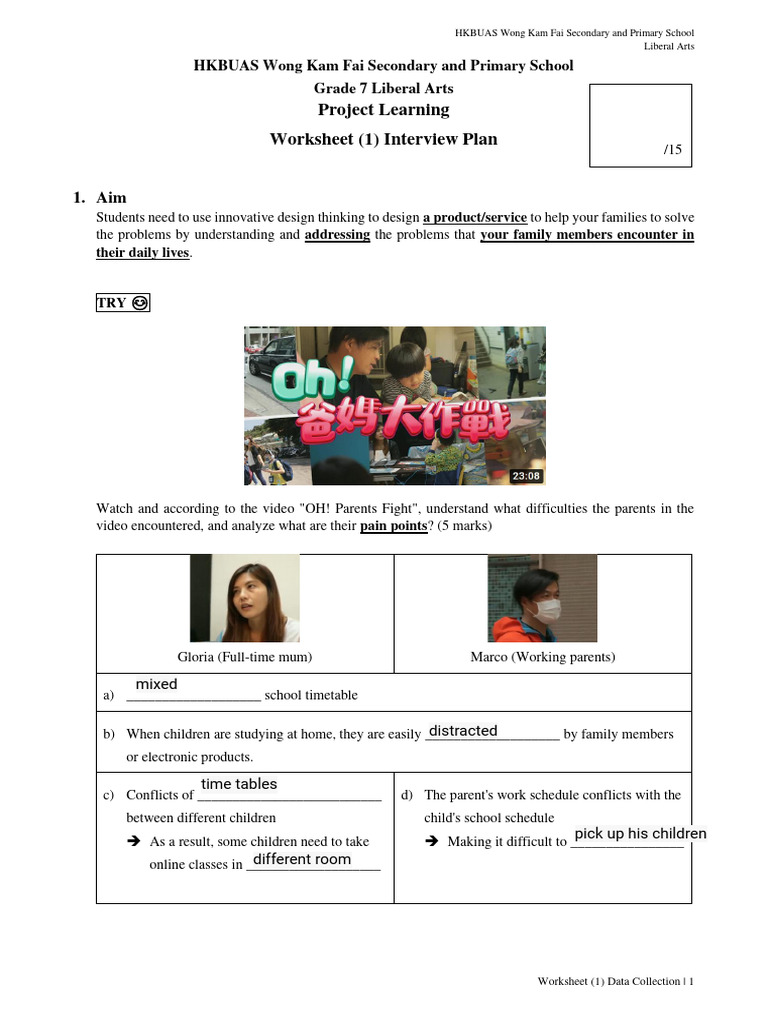 Kami Export - 4D13 Lok Ming KWOK - LA 2324 G7 Project Learning WS (1) STU | PDF | Feeling ...