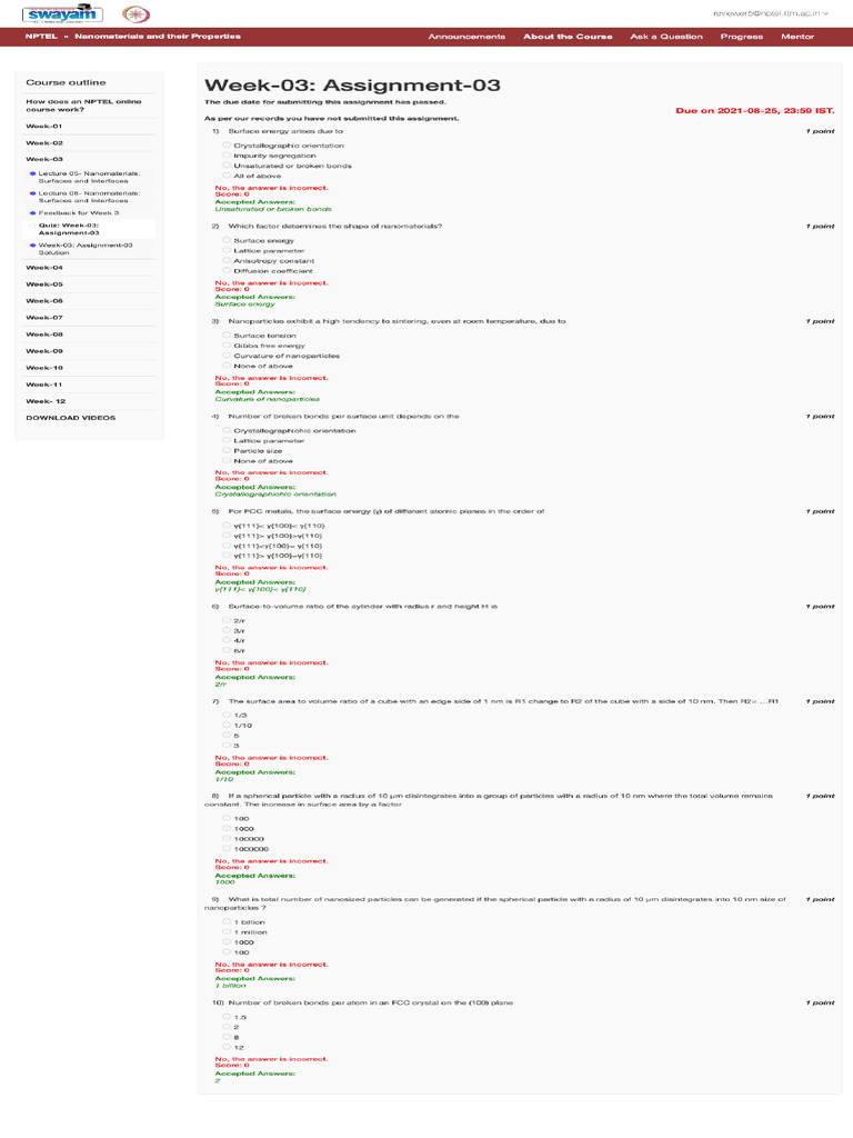 Noc21 mm38 Assignment Week 3 | PDF