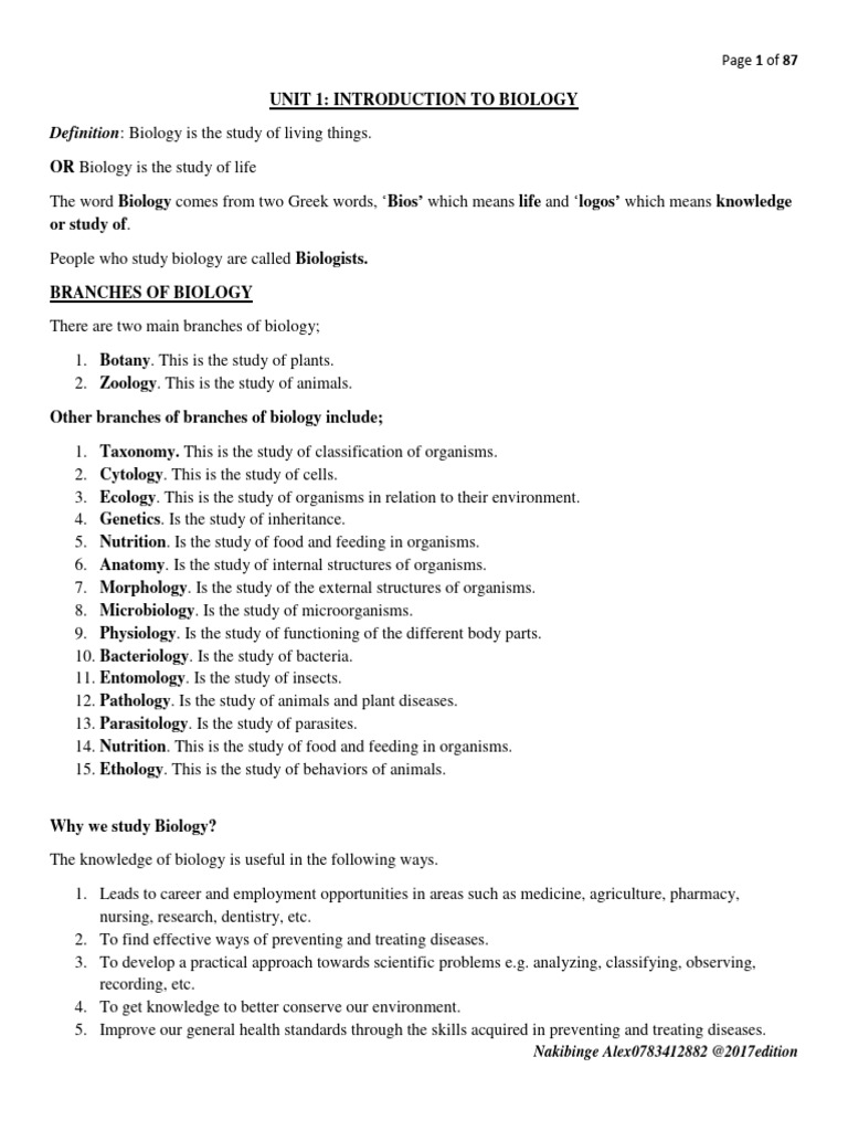 s1 Biology Notes | PDF | Tissue (Biology) | Microscope