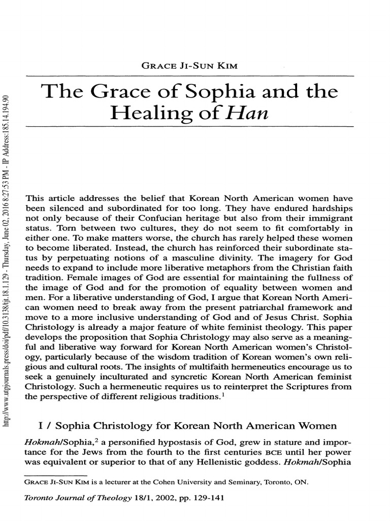 Sophia Christology for Korean Women | PDF | Sophia (Wisdom) | Divine Grace