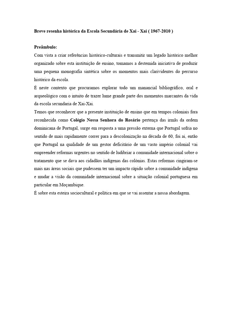 Historia Da ESXX | Download grátis PDF | Portugal | Moçambique