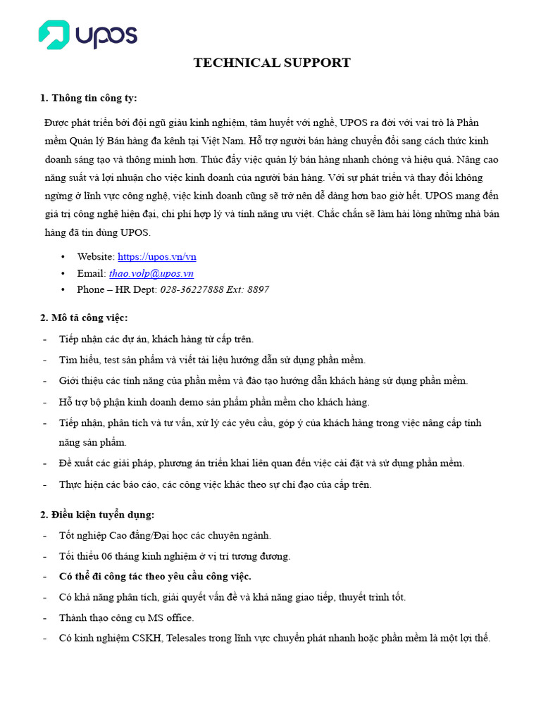 UPOS Technical Support | PDF