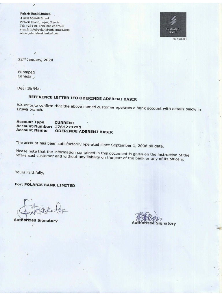 Reference Letter Ifo | PDF