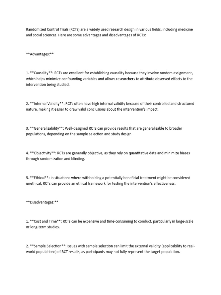 Randomized Control Trials | PDF | Randomized Controlled Trial | Cohort ... Randomized Control Trials | PDF | Randomized Controlled Trial | Cohort ...
