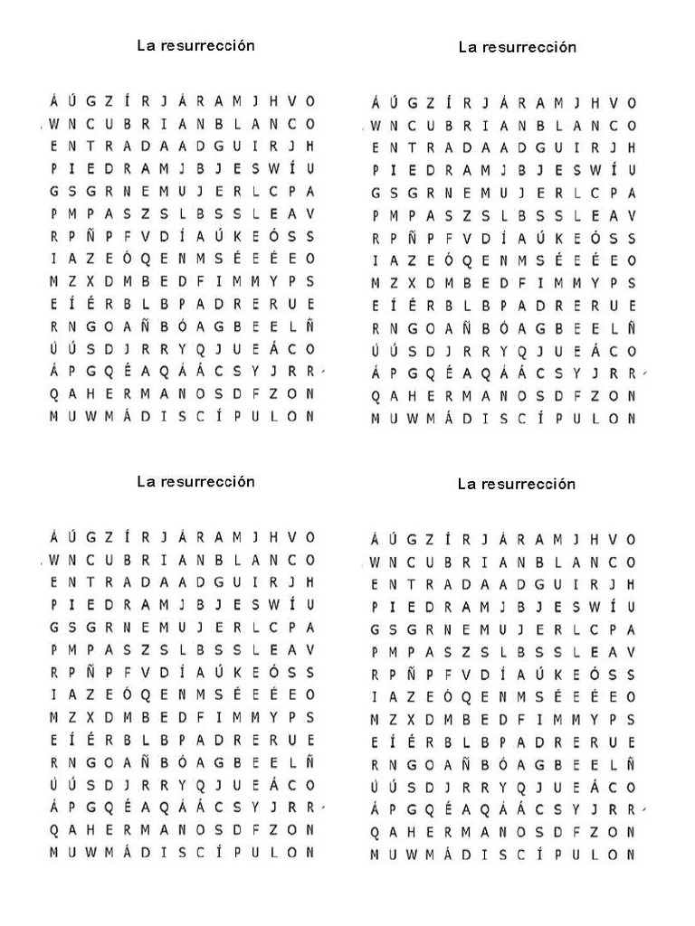 Sopa de Letra Resurreccion | PDF