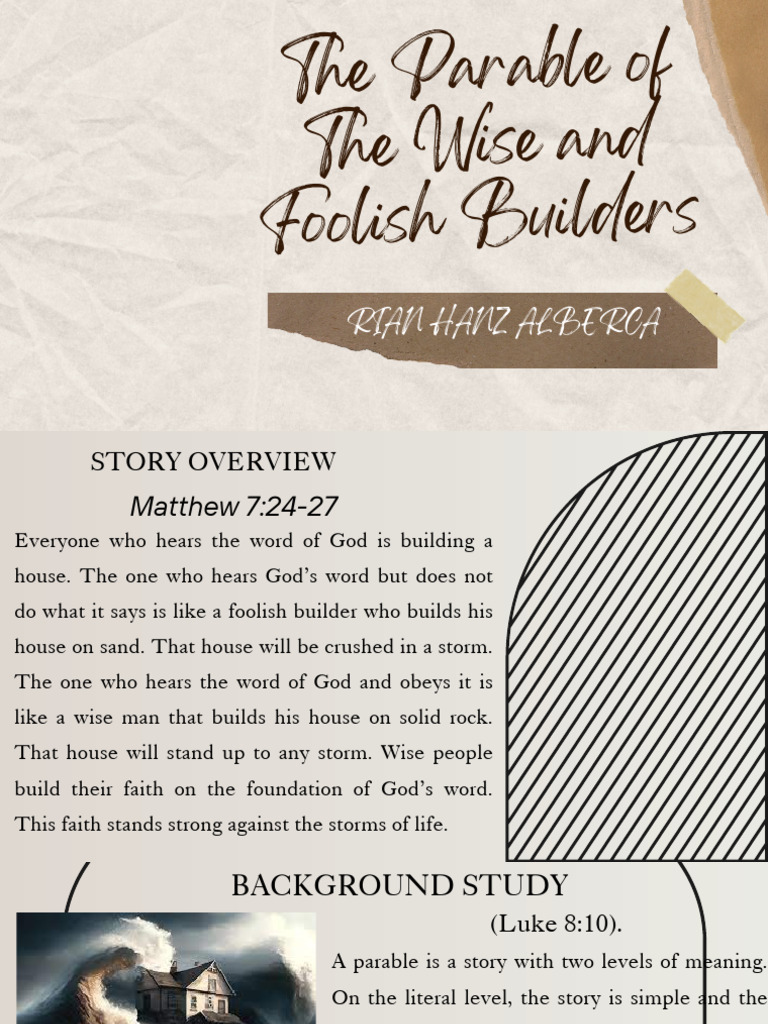 The Parable of The Wise and Foolish Builders | PDF | Jesus | Canonical ...