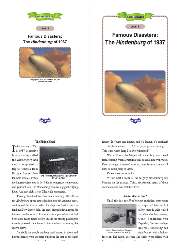 006.LV9.Famous Disasters - The Hindenburg of 1937 | PDF | Zeppelin ...