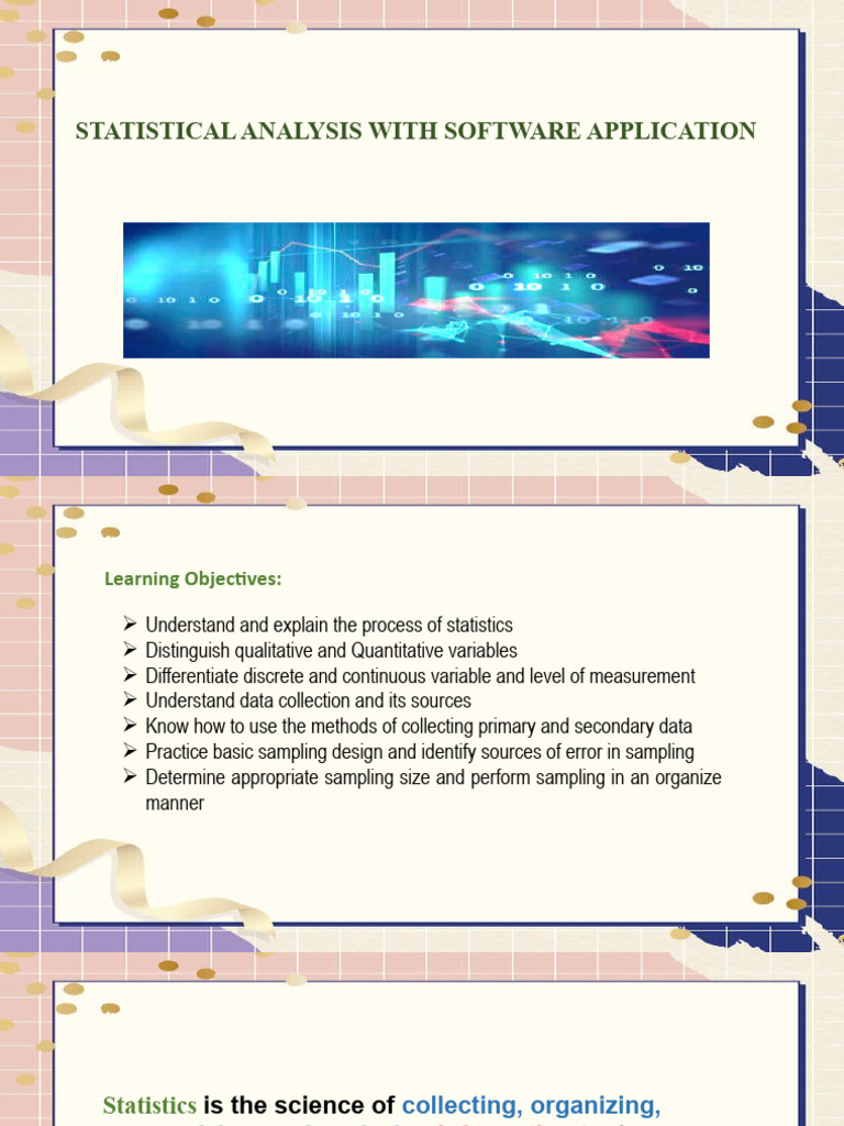 Statistical Analysis and Data Collection Guide | PDF | Sampling ...
