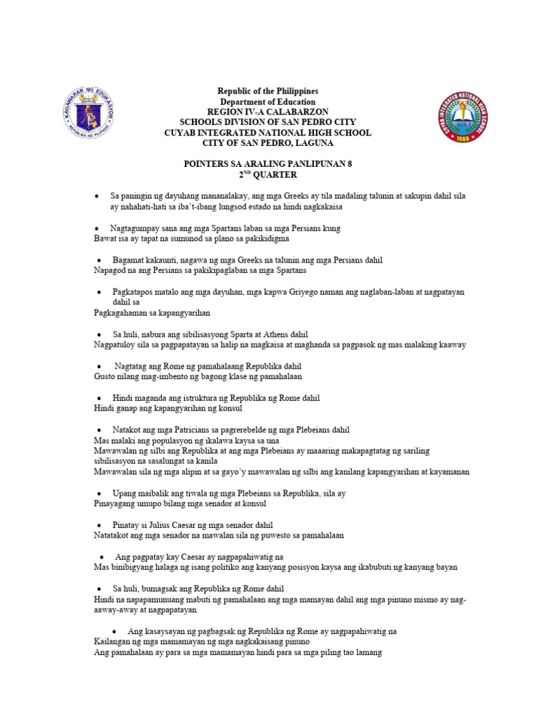 Reviewer AP8 2nd Q | PDF