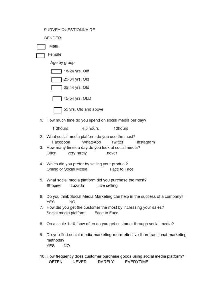 Social Media Usage Survey | PDF