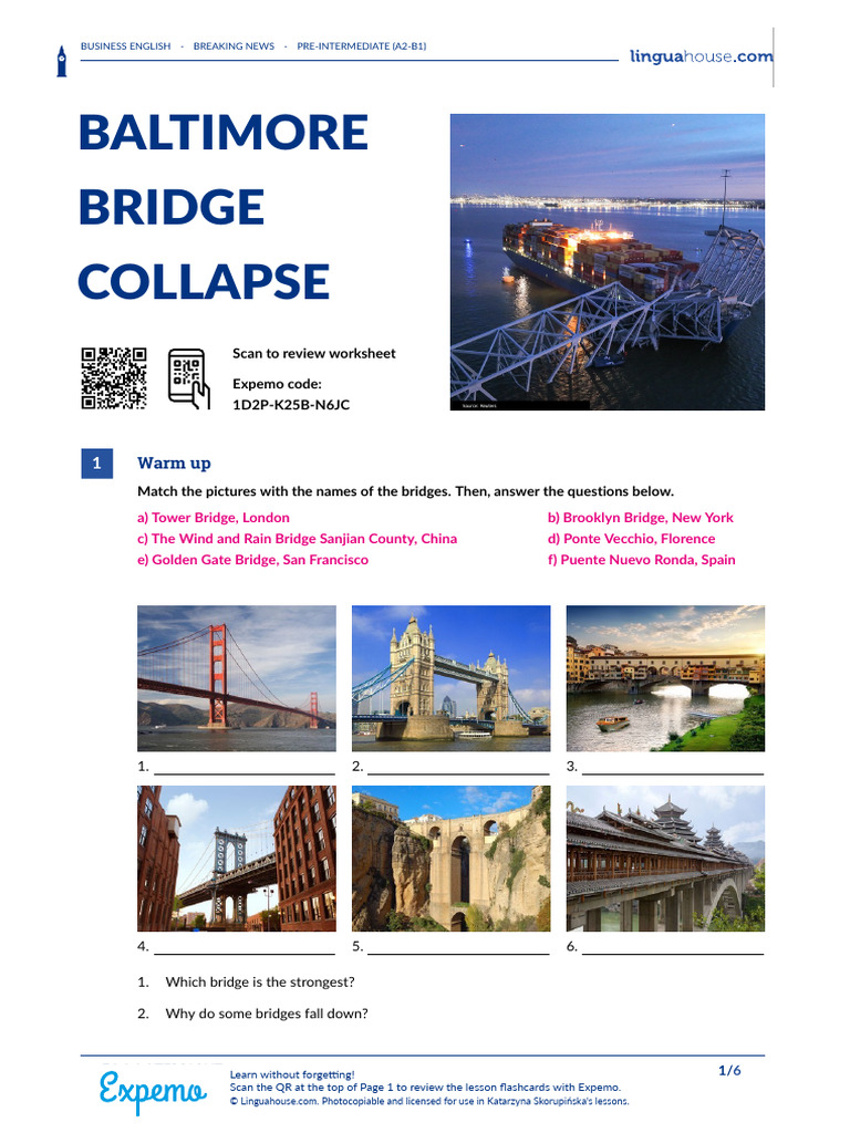 Baltimore Bridge Collapse British English Student | PDF | Truss