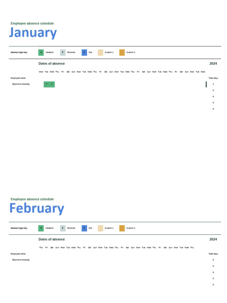 Employee Absence Schedule1 | PDF