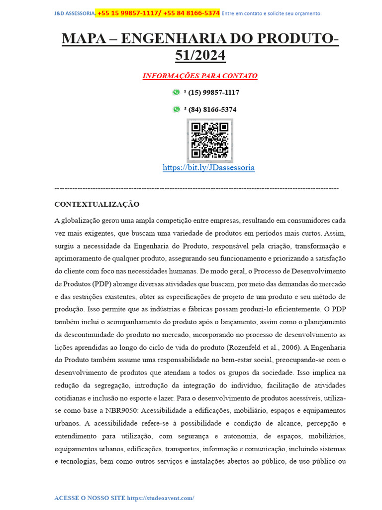 17-Mapa – Engenharia Do Produto-51-2024 | PDF | Avaliação comparativa ...
