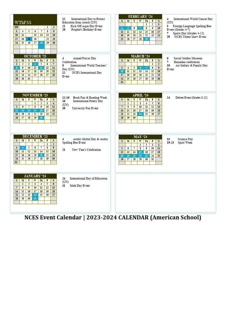2023 Free School Yearly Calendar Jul 4 | PDF