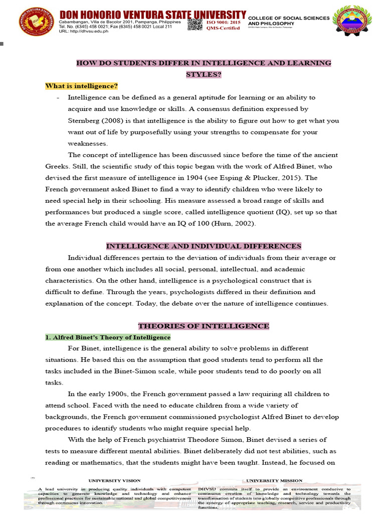 Module 4_ Learner Differences and Learning Needs.docx | PDF | Intelligence | Asperger Syndrome