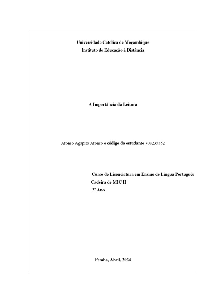 Mic Ii | PDF | Alfabetização | Conhecimento
