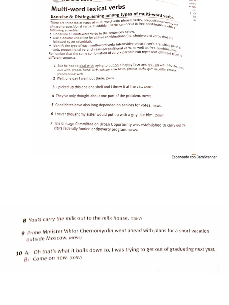 Multi+word+lexical+verbs+practice | PDF