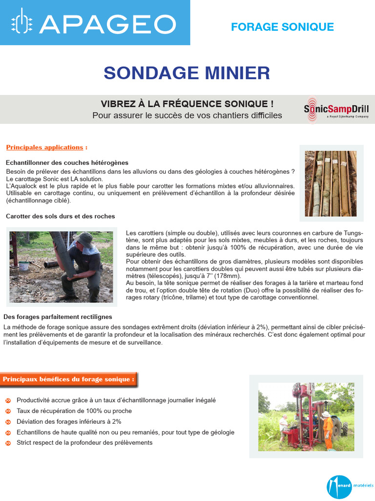 Forage Sonique : Efficacité en Sondage Minier | PDF | Forage
