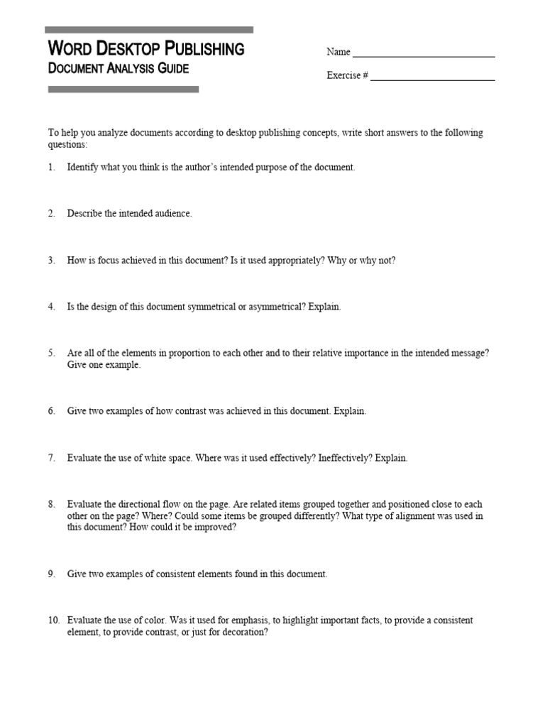 Guía de Análisis Del Documento (Document Analysis Guide) | PDF