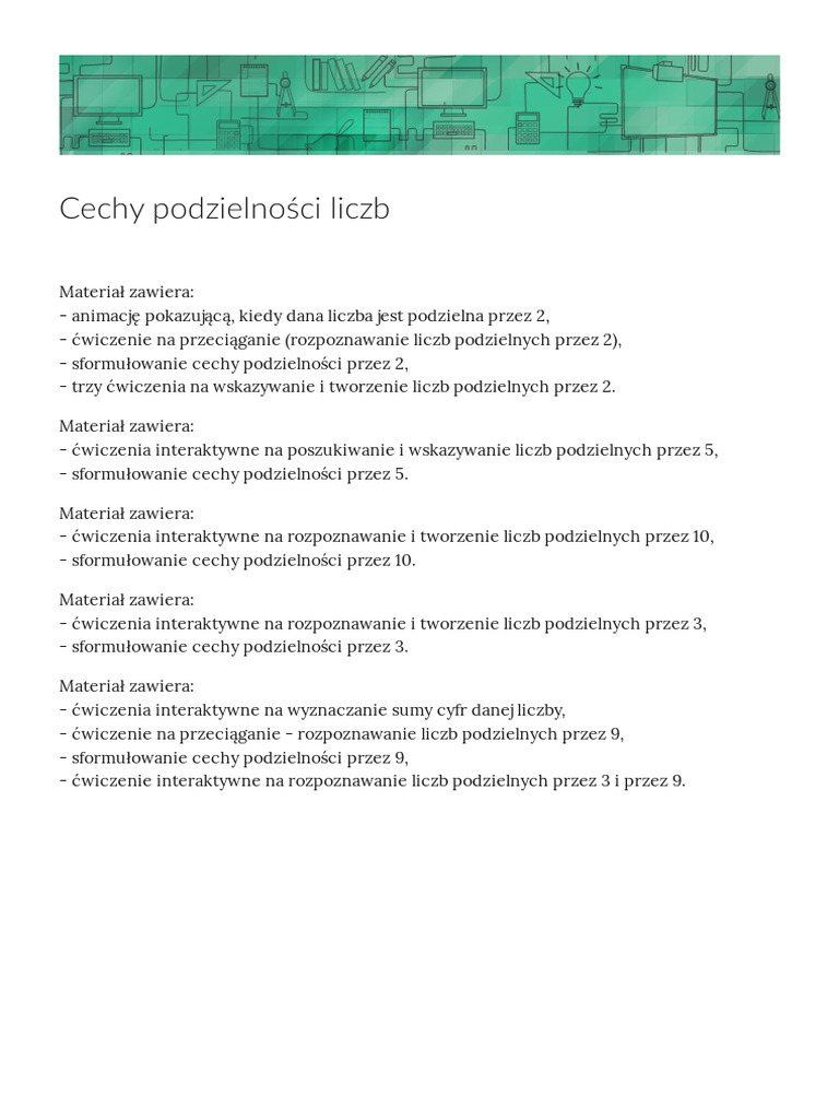 Cechy Podzielnosci Liczb | PDF